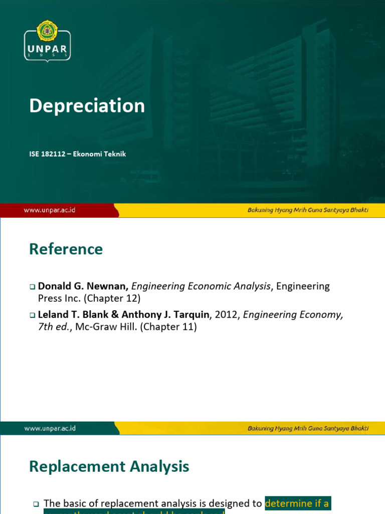 W10. Replacement Analysis Part 1 | Download Free PDF | Cost | Depreciation