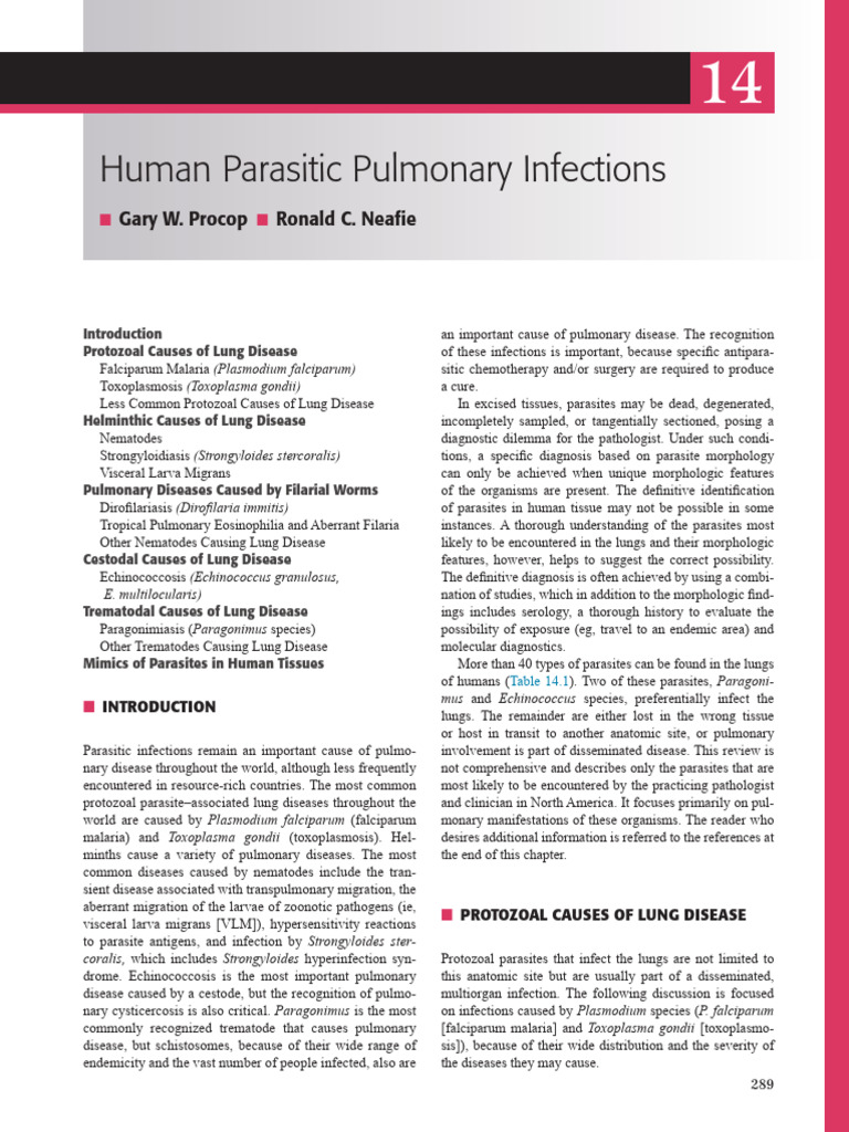 Human Parasitic Pulmonary Infections: Gary W. Procop Ronald C. Neafie ...
