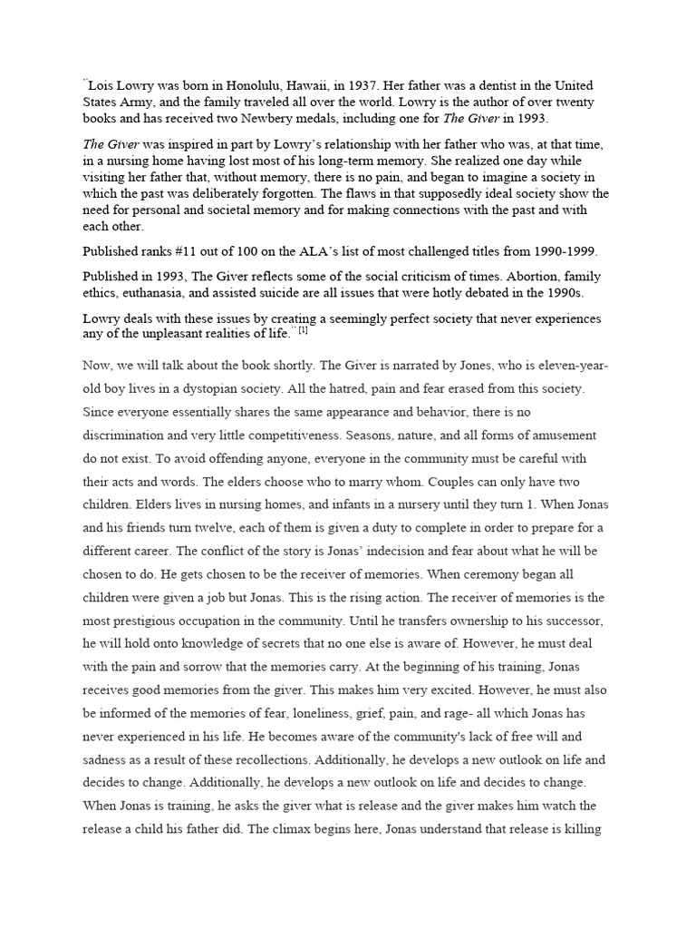 The Giver Final | PDF | The Giver | Jacques Lacan