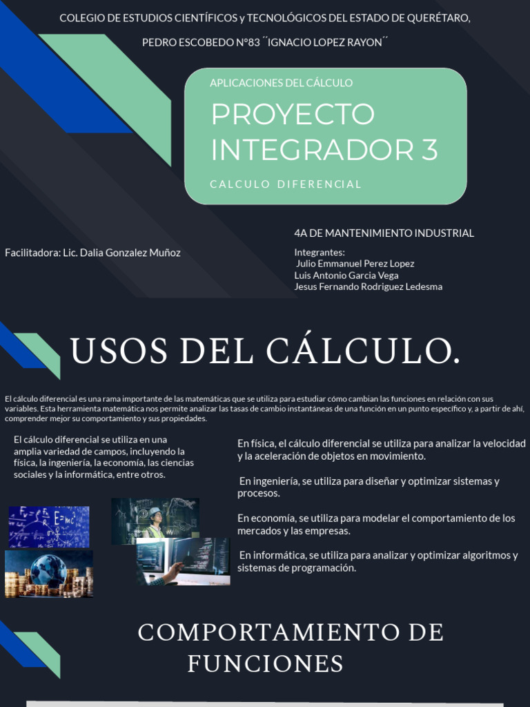 PROYECTO INTEGRADOR 3 - Aplicaciones Del Calculo | PDF | Ingenieria Eléctrica | Función ...