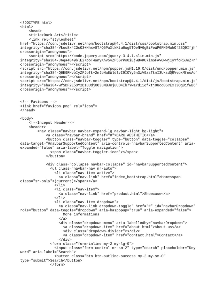 Index Bootstrap Html Pdf Aesthetics The Arts