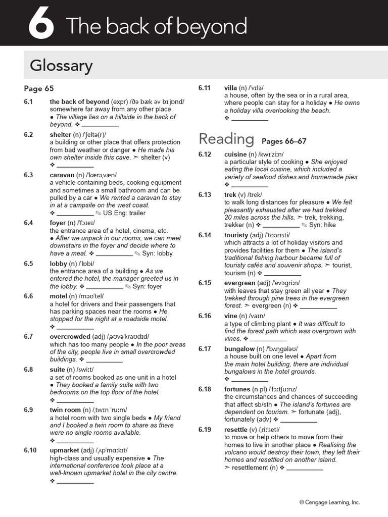 b2 Wordlist Unit 6 1 | PDF | Hotel