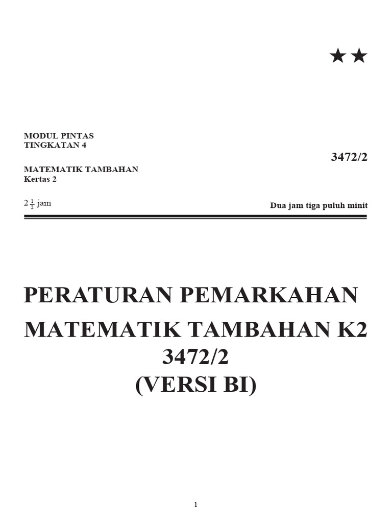 Matematik Tambahan K2 - Versi BI | PDF | Mathematics | Physics