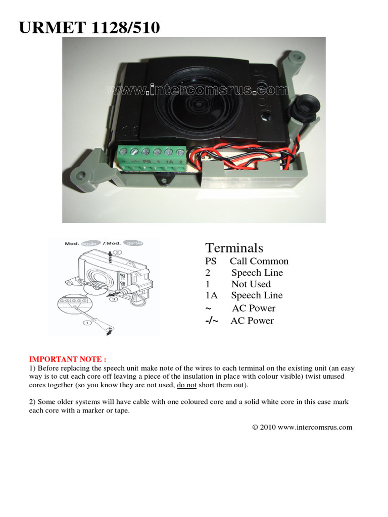 Urmet 1128.510 Speech Amplifier | PDF