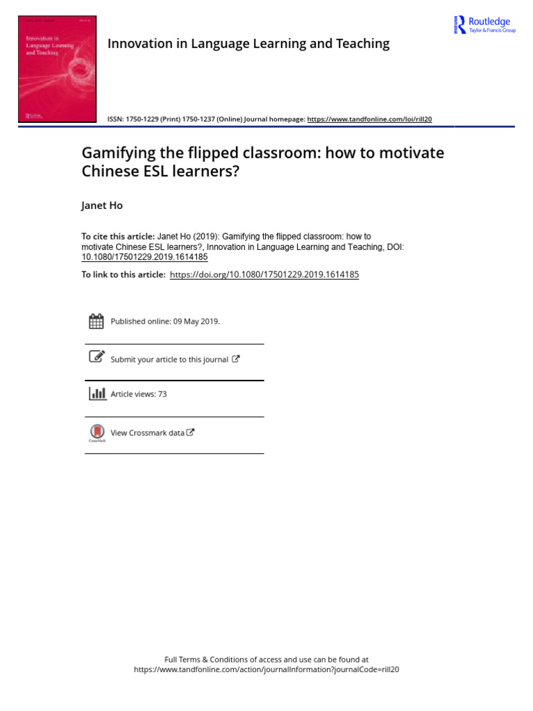 Gamifying Flipped Classrooms for ESL | PDF | Learning | English As A Second Or Foreign Language