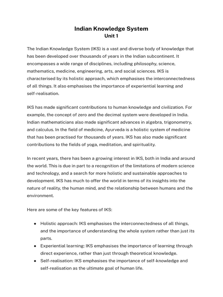 IKS Unit 1&2 | Download Free PDF | Vedas | Ātman (Hinduism)