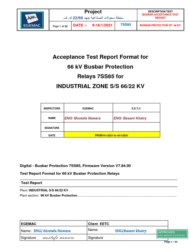 66 KV BBP Test Sheet Industrial | PDF | Power Engineering | Electrical ...