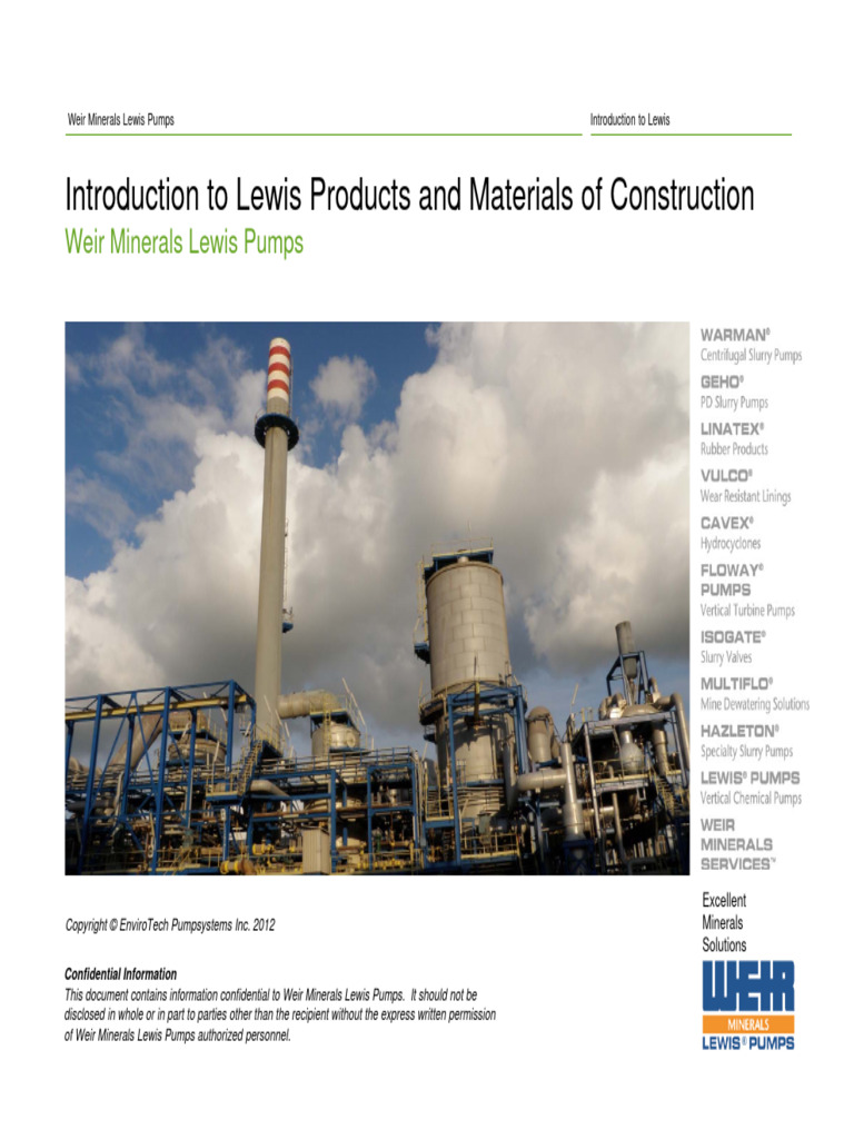 Introduction To Lewis Products and Materials of Construction | PDF ...