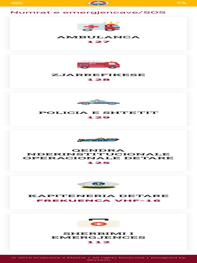 Numrat e EmergjencaveSOS - Lifeguard Albania | PDF
