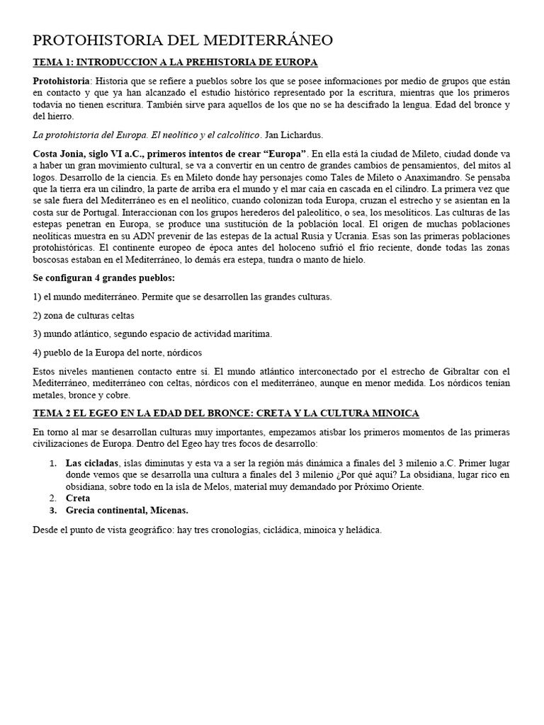 Protohistoria y Cultura Minoica en el Egeo | PDF | Grecia micénica ...