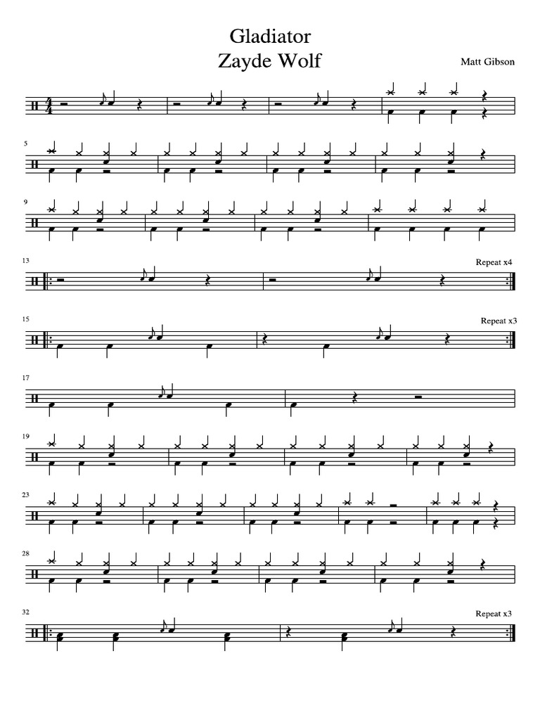 Zayde Wolf - Gladiator (BASIC) | PDF