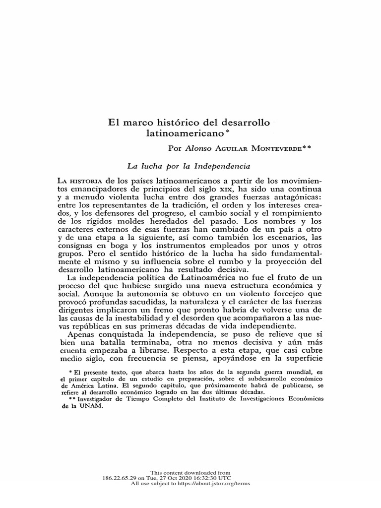 El Marco Histórico Del Desarrollo Latinoamericano - Alonso Aguilar ...