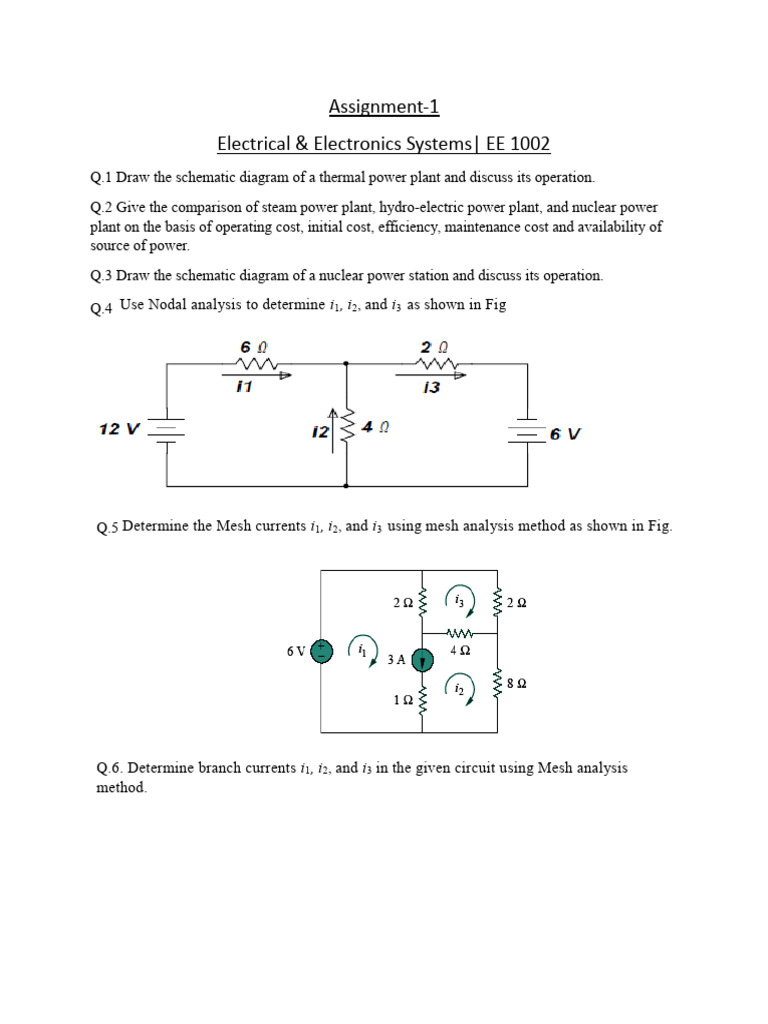 Assigment-1 - Electrical and Electronics - EE 1002 | PDF | Inductor ...