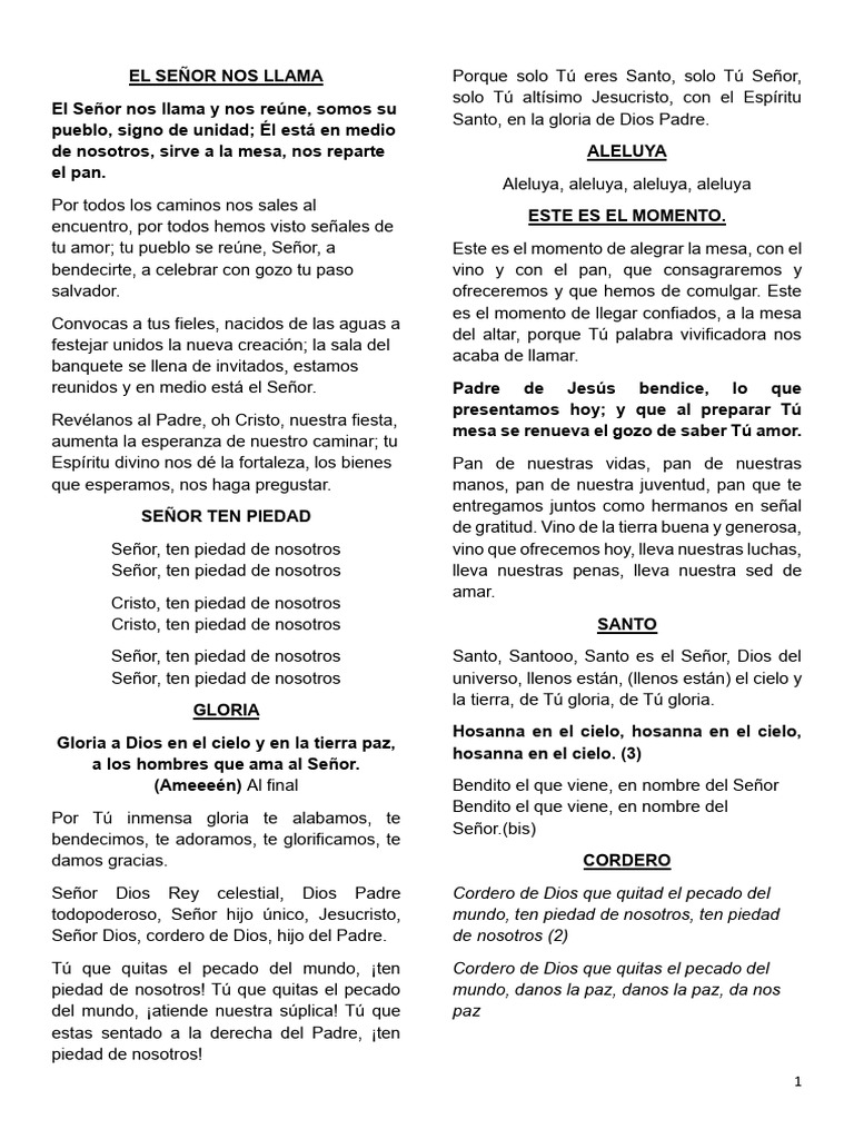 Cantos para Misa Corpus Christi | PDF | eucaristía | Cristo (título)