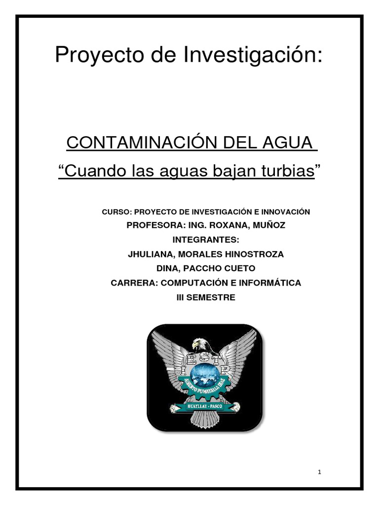 Proyecto Contaminacion Del Agua Jhuliana | PDF | Pseudomonas ...