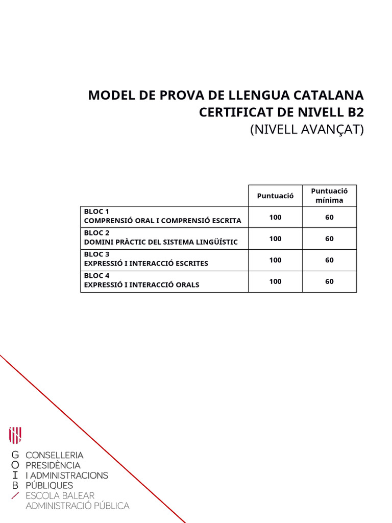 Model de Prova B2 2023 | PDF