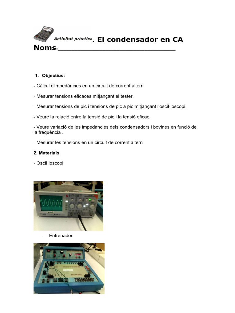 Pràctica El Condensador En Ca Pdf