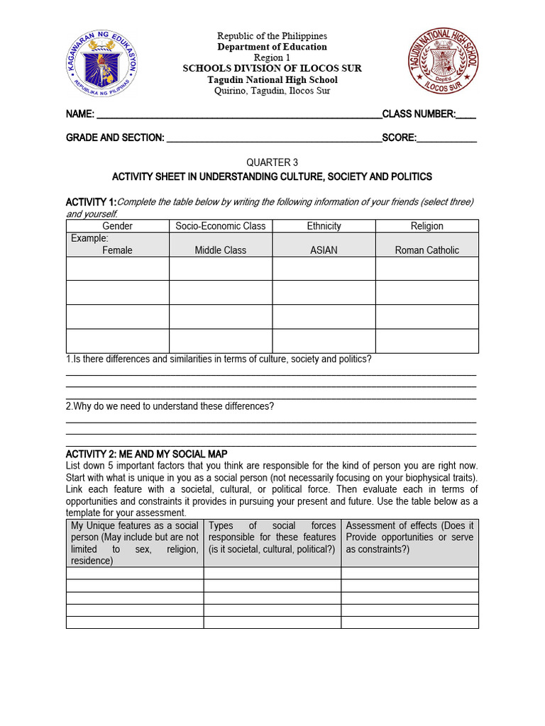 Ucsp Remedial Activities-3rd Quarter | PDF | Sociology | Behavioural Sciences