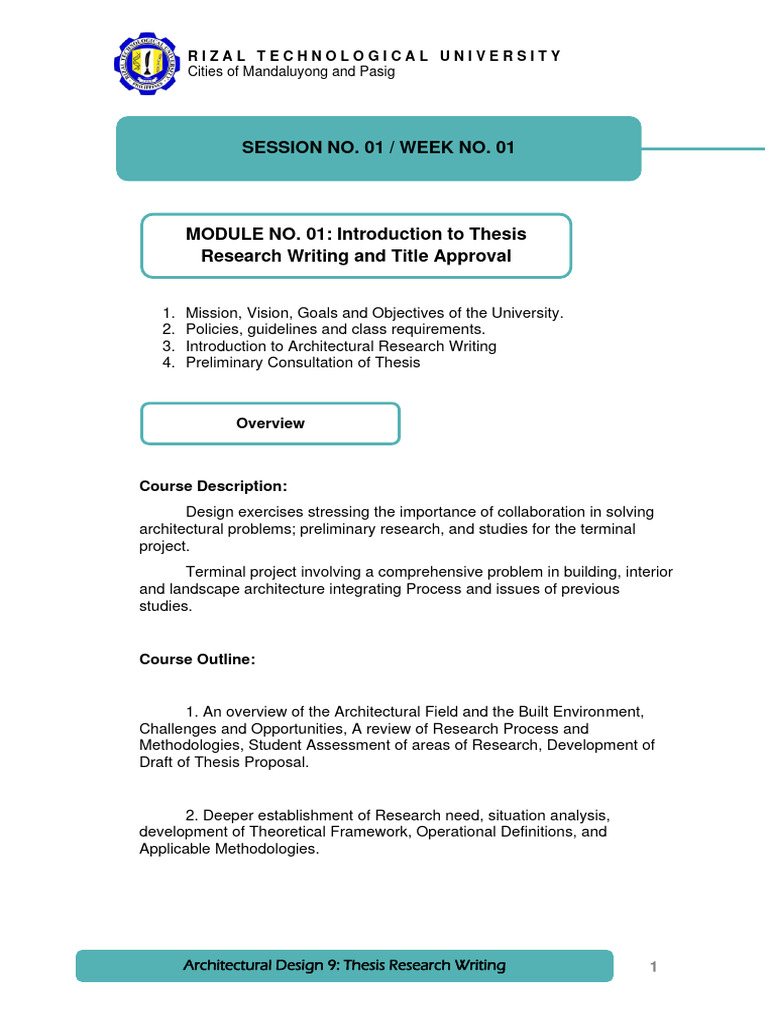 Architectural Thesis Research Guide | PDF | Thesis | Design