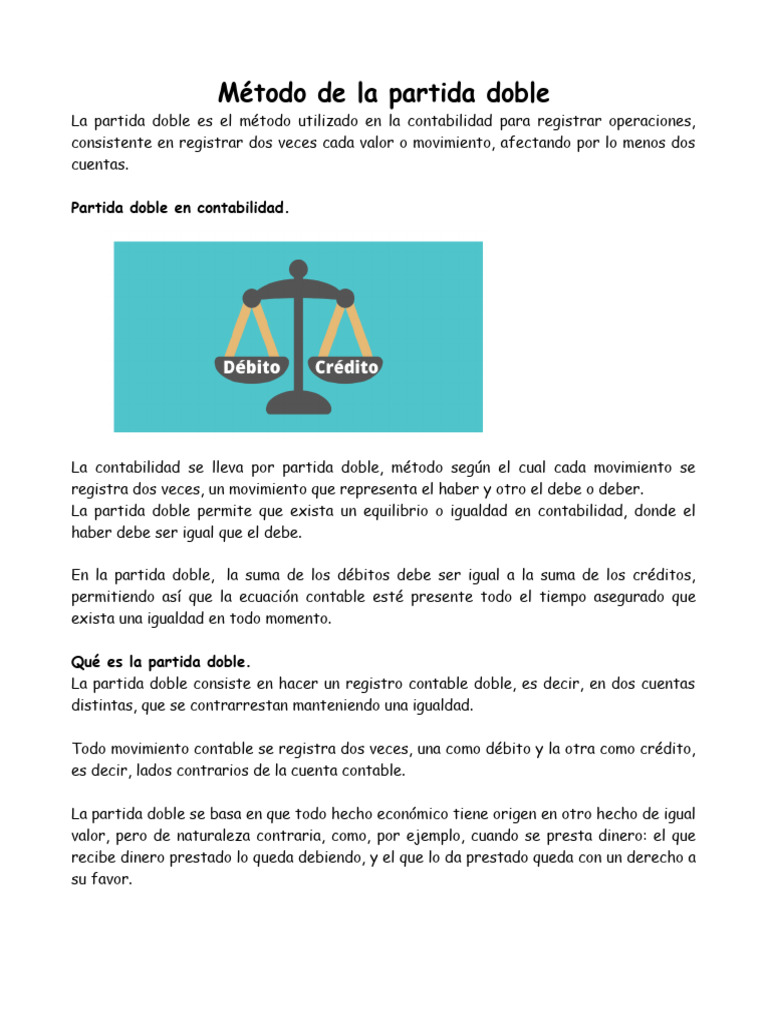 Método de La Partida Doble | PDF | Contabilidad | Industrias de servicio
