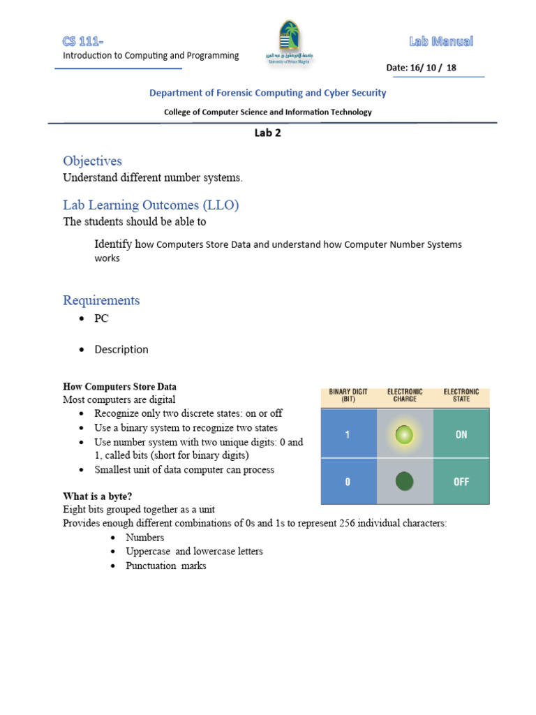 Lab 2 | PDF | Bit | Notation
