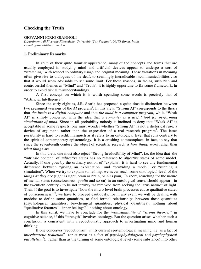 Checking The Truth | PDF | Truth | Interpretation (Logic)