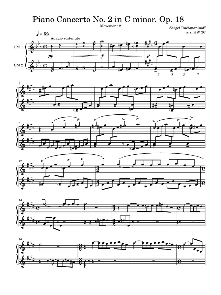 Piano Concerto No. 2 in C Minor, Op. 18 | PDF | Musical Forms ...