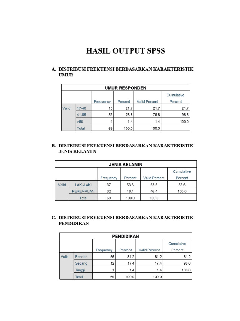 Hasil Output Spss Ka Devi Pdf Statistics