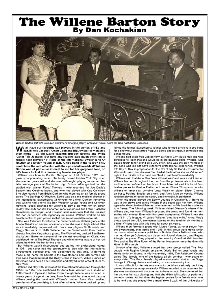 Willene Barton | PDF | Saxophone | Jazz