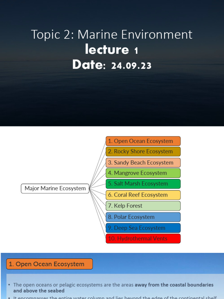 Topic 2-Marine Enviroment | PDF | Mangrove | Littoral Zone