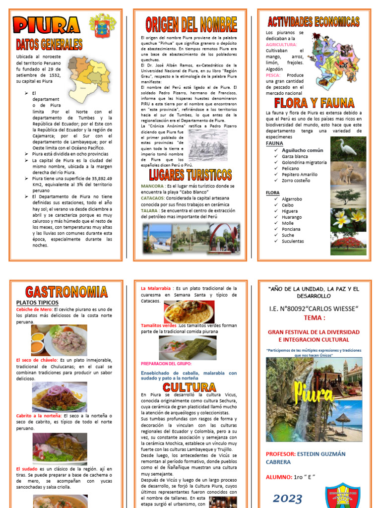 Triptico Mariajose | Descargar gratis PDF | Perú