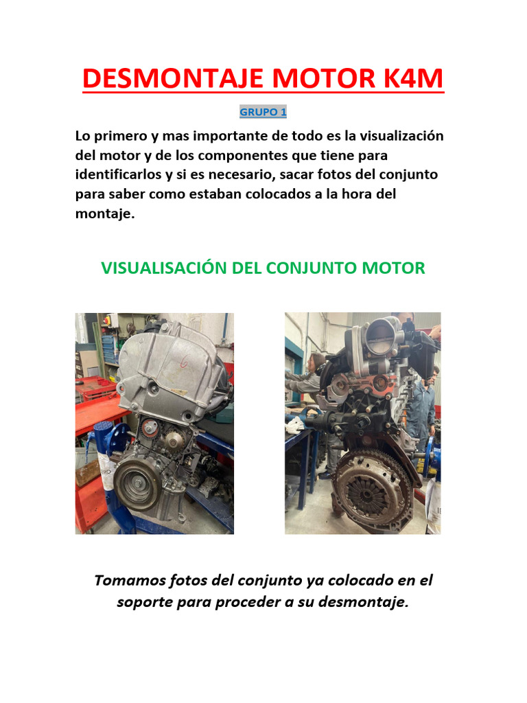 Desmontaje Motor k4m | PDF