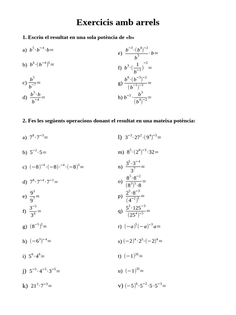 Exercicis Amb Arrels | PDF
