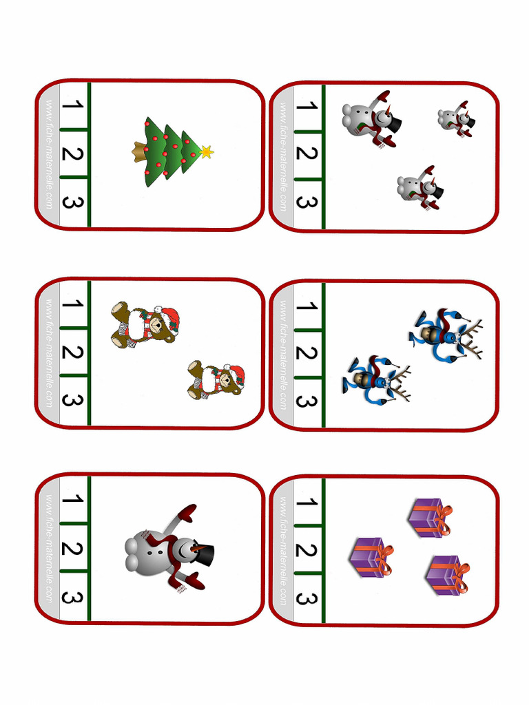 Cartes A Compter Theme Noel | PDF