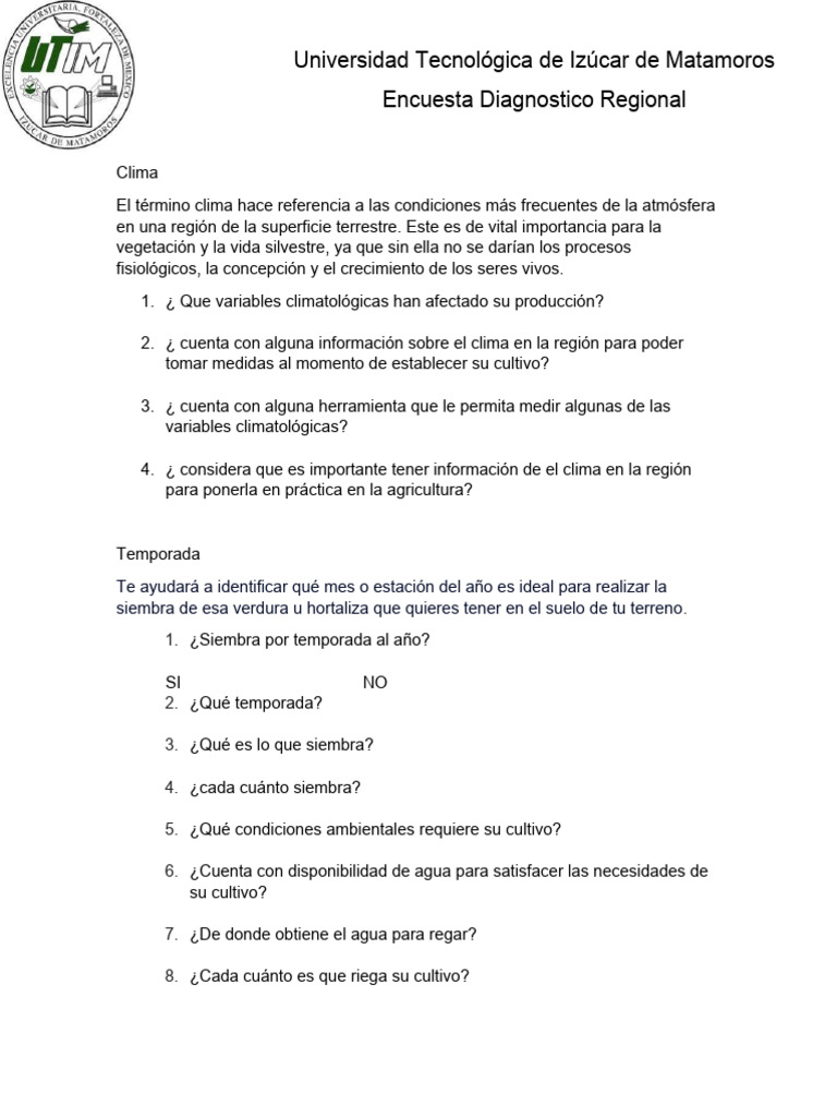 Encuesta Regional 111 | PDF | Agricultura | Clima