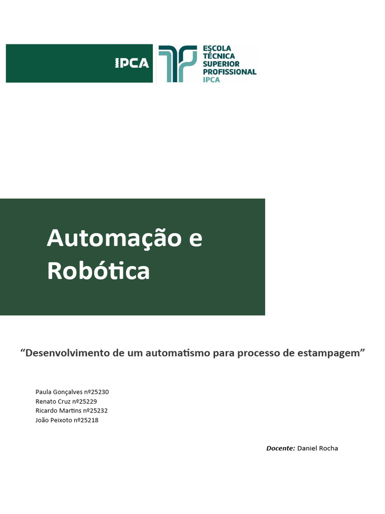 Automação e Robótica Relatório | PDF | Automação | Engenharia de Controle