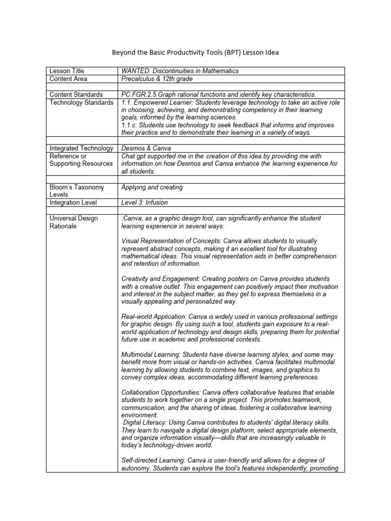 Itech BBPT | PDF | Learning | Design