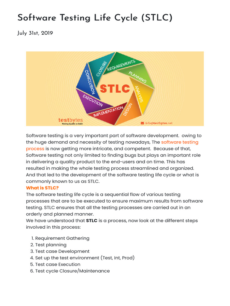 Software Testing Life Cycle (STLC) | PDF | Software Testing | Agile ...