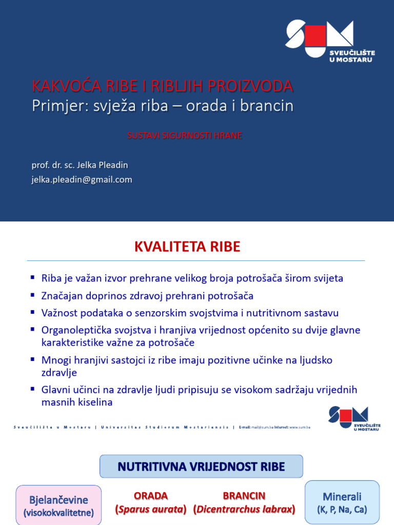 SSH 2023, Primjer 2, Kvaliteta Ribe | PDF
