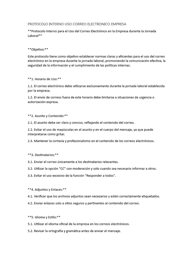 Protocolo Interno Uso Correo Electronico | PDF | Cibercrimen | La seguridad informática