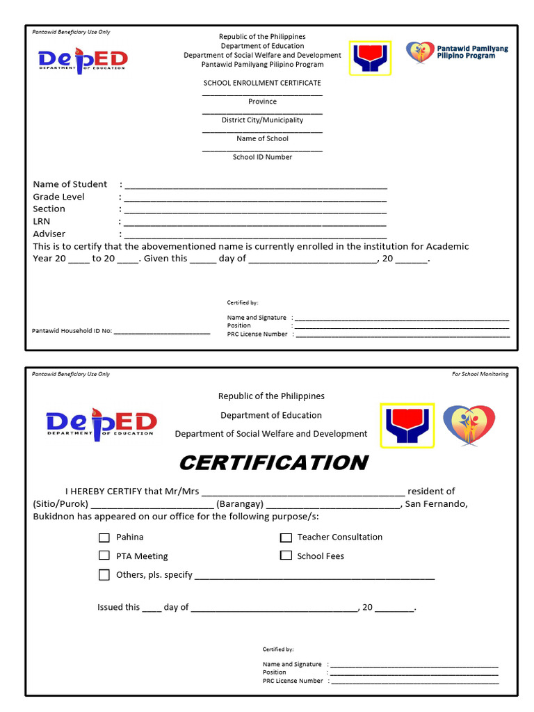 4Ps Certification SF | PDF | Welfare | Government