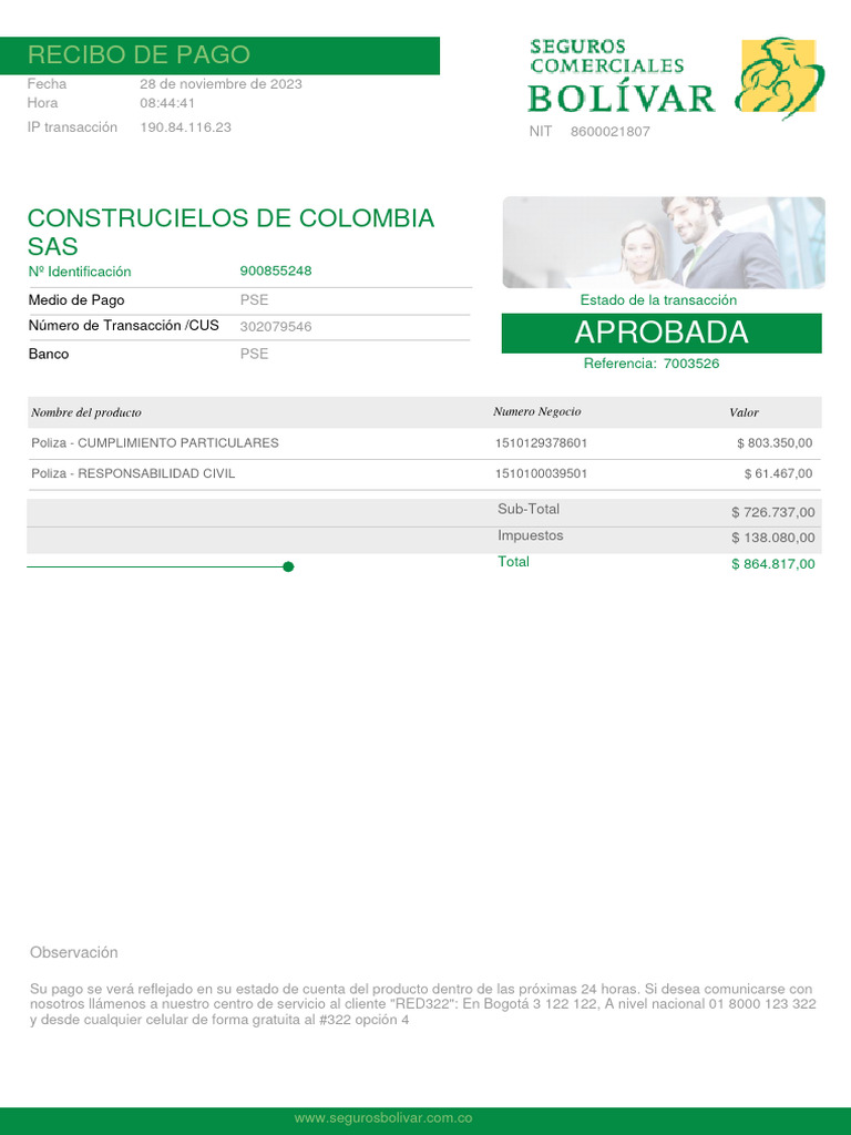 Recibo Polizas | PDF | Póliza de seguros | Seguro