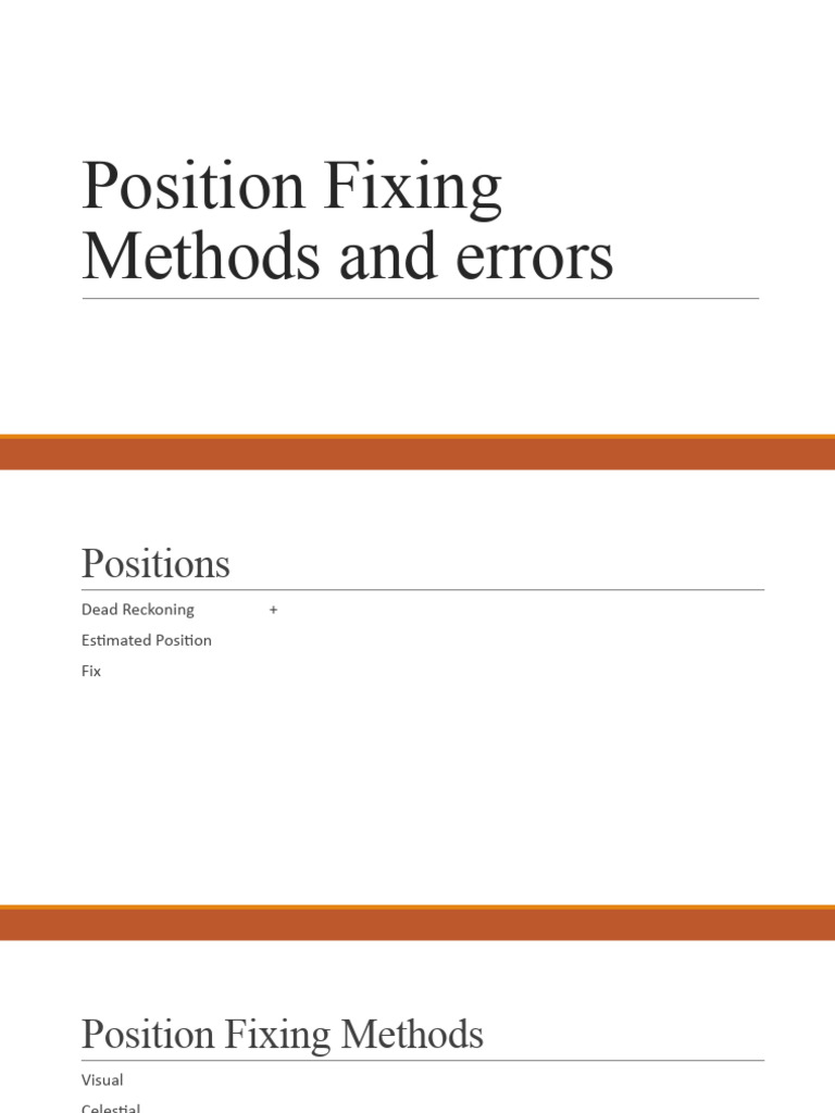 Position Fixing Methods and Errors Short | PDF | Global Positioning ...