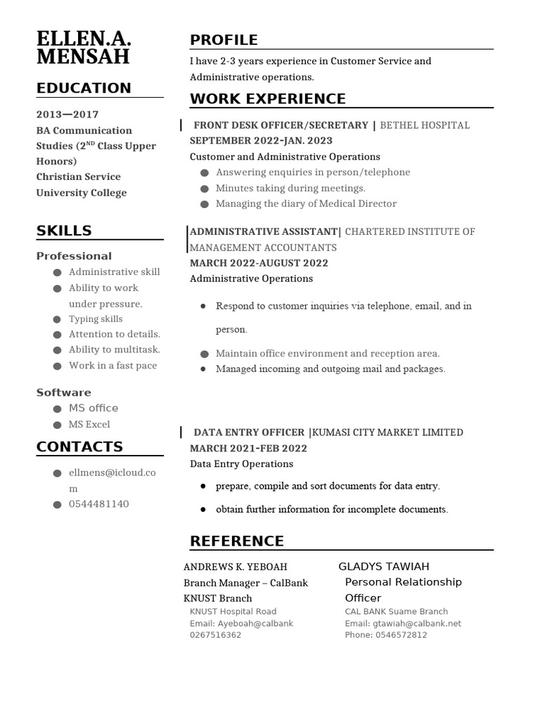 CV Docs - Ellen | PDF | Career & Growth