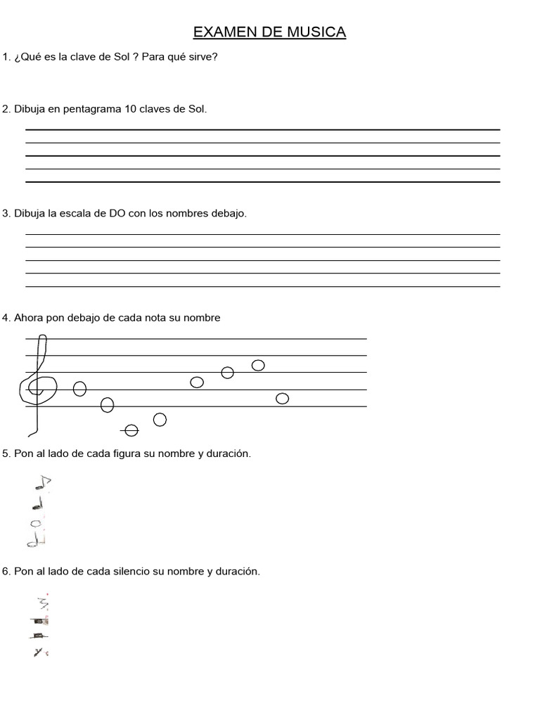 4EP 3EP Examen de Musica | PDF