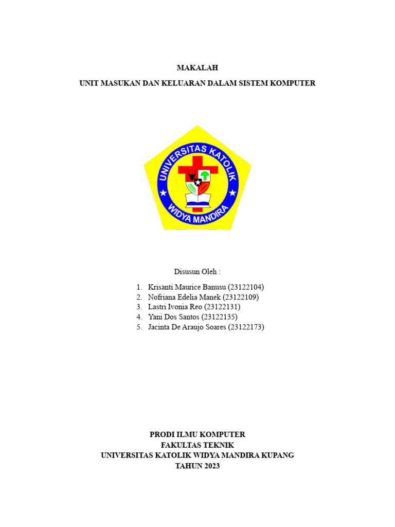MAKALAH Input Output | PDF