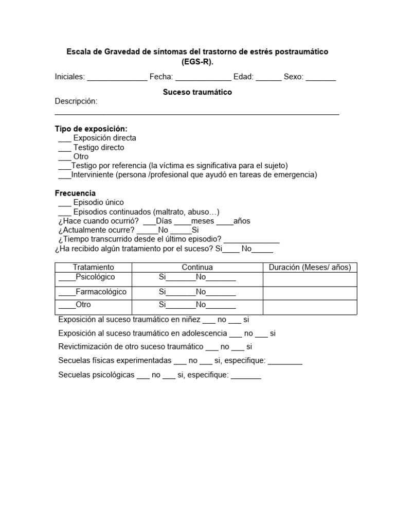 Evaluación de Síntomas de TEPT | PDF | Las emociones | Ira