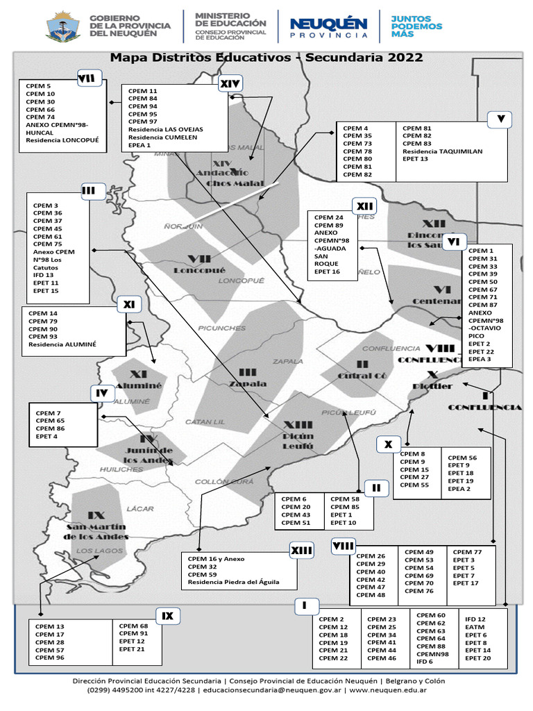 Mapa de Distritos Educativos Neuquén | PDF