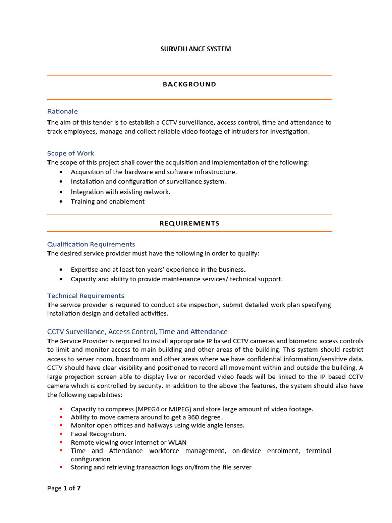 CCTV Surveillance System Tender Details | PDF | Closed Circuit Television | Access Control