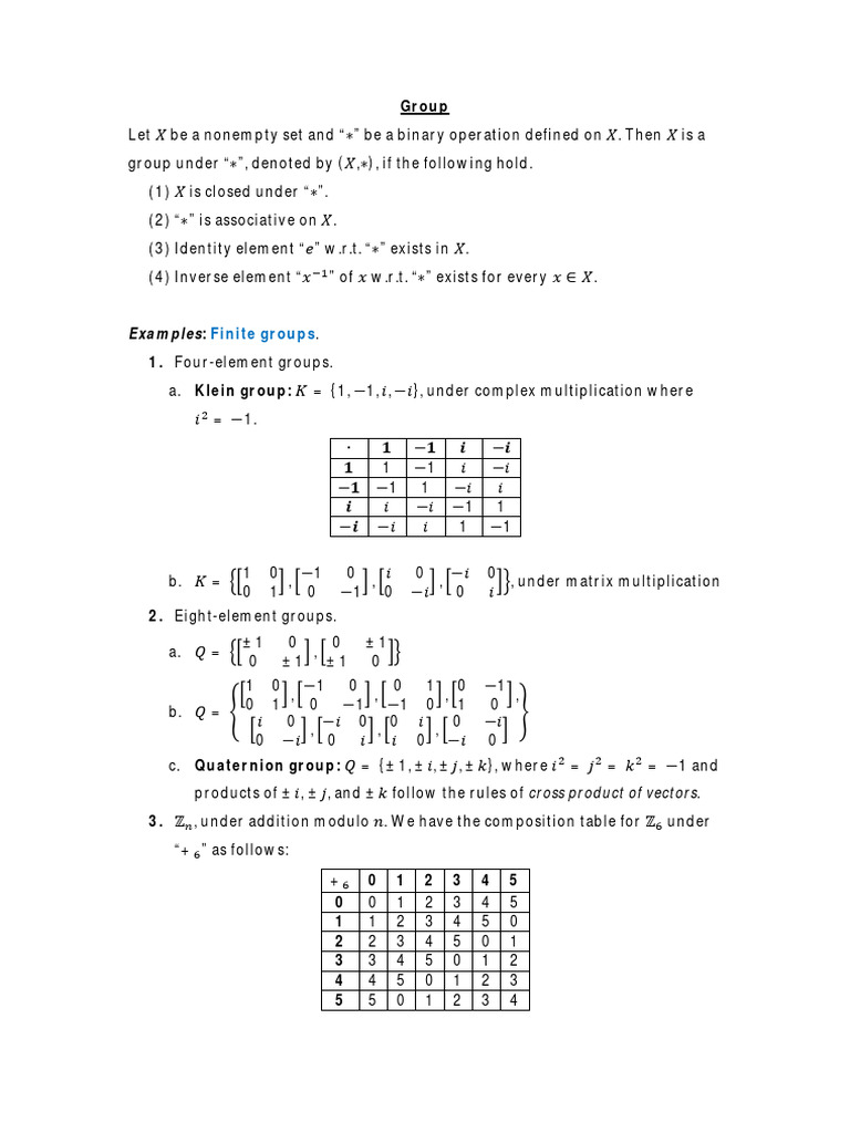 2023 - Linear and Abstract Algebra - Group 01 | PDF | Group (Mathematics) | Matrix (Mathematics)
